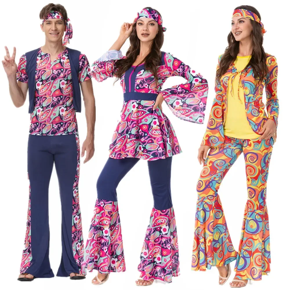 Disfraz-Hippie-Retro-de-los-a-os-80-para-hombre-y-mujer-disfraz-de ...
