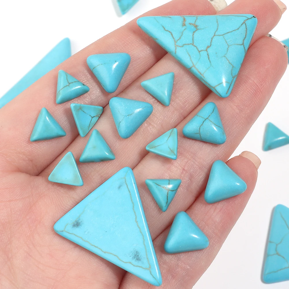10pcs/lot Triangle Shape Blue Color Turquoise Cabochon Beads Natural ...