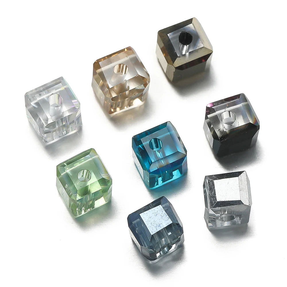 10pcs/lot Exquisite Square Color Crystal Bead 6mm Crystal Faceted ...