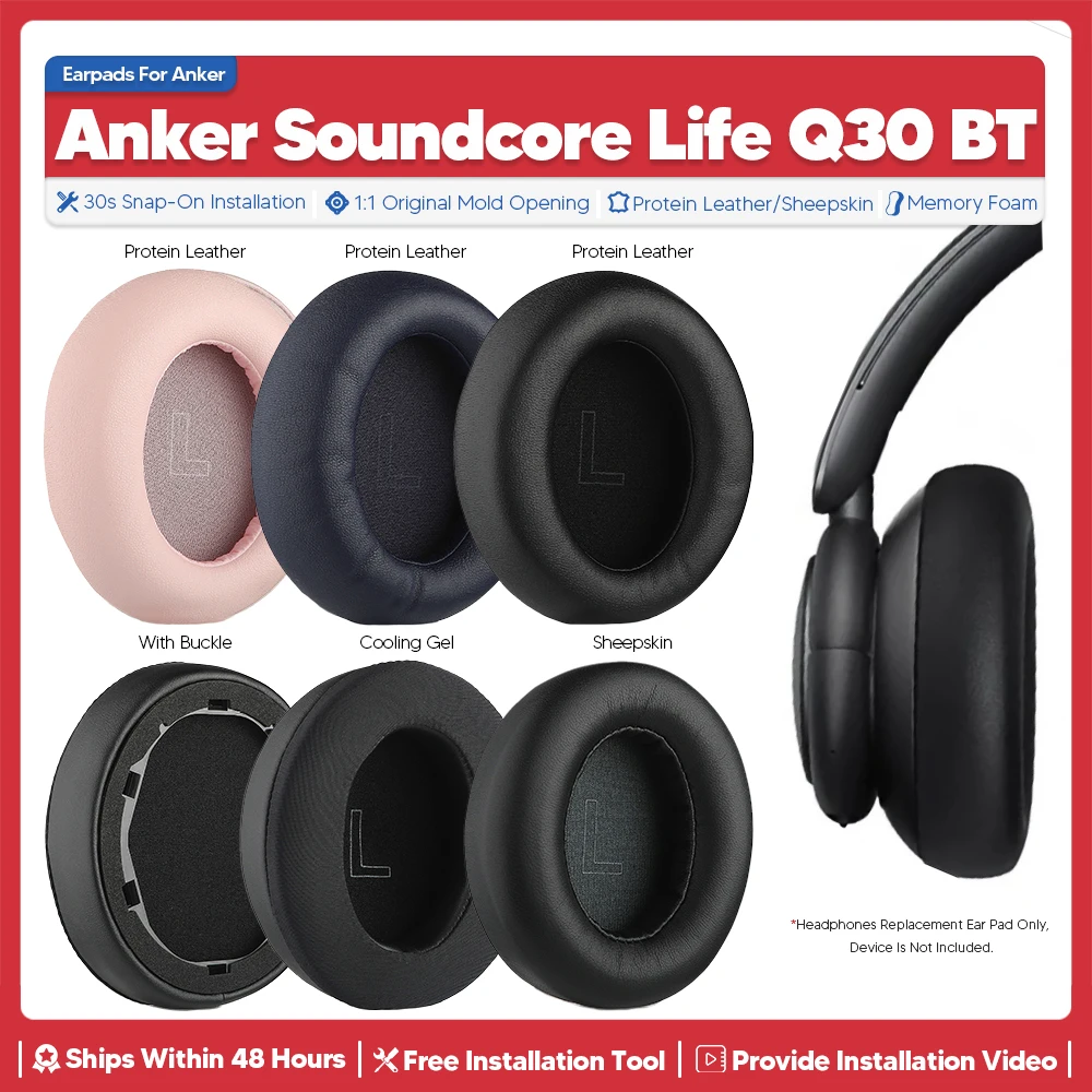 Replacement-Ear-Pads-For-Anker-Soundcore-Life-Q30-Q30BT-Wireless ...