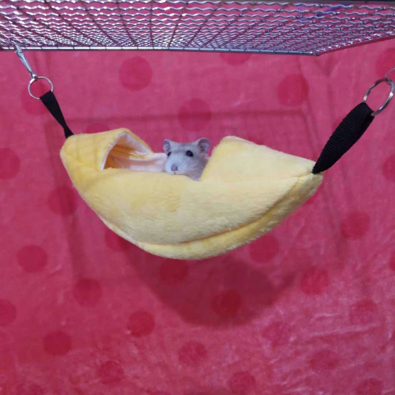 Novelty-Banana-Shape-Nest-Plush-Cotton-Hamster-Warm-House-Hammock-Rat ...