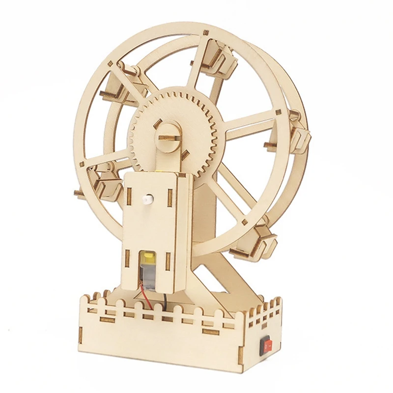 DIY-Rotatable-3D-Wooden-Puzzle-Ferris-Wheel-Making-Model-Electronic ...