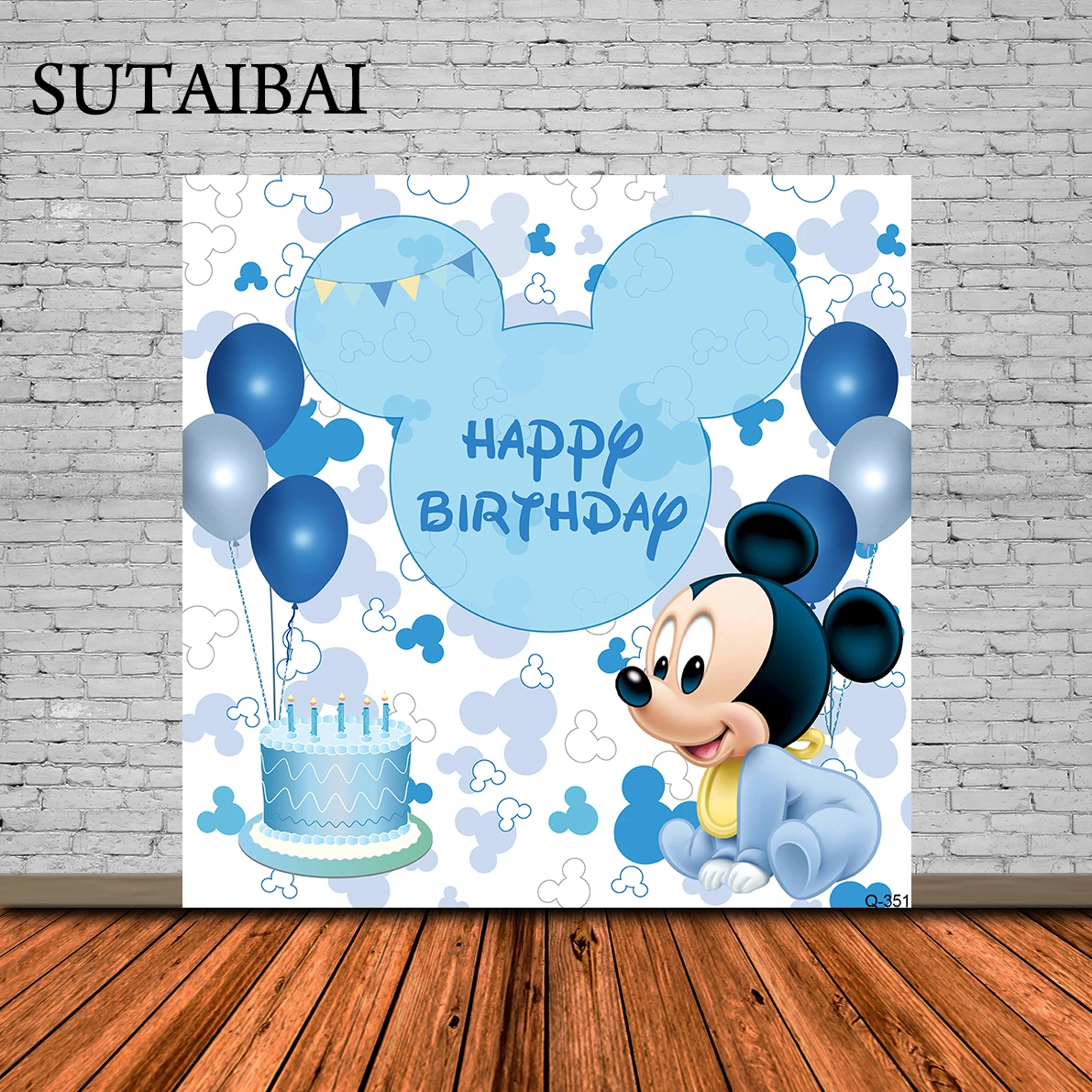 Disney Blue Mickey Mouse Boy Kids Birthday Backgrounds Vinyl Photo ...