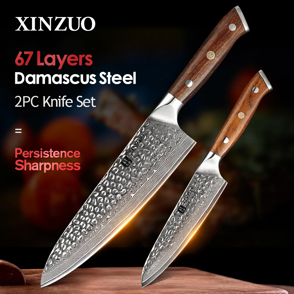 XINZUO-Damasco-Kitchen-Knife-Sets-faca-Chef-Ebony-Handle-a-o-inoxid-vel ...
