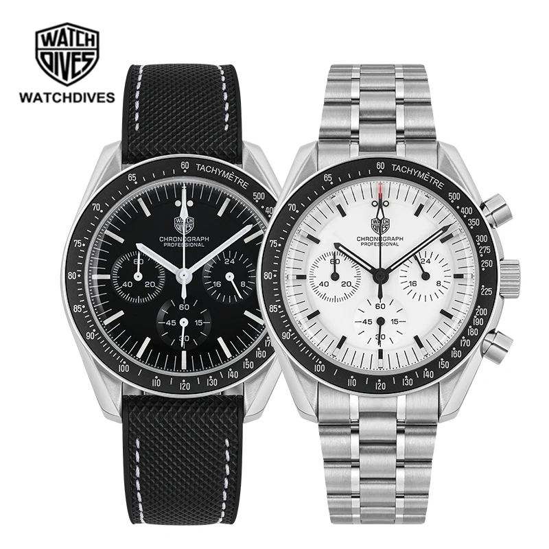 Watchdives-40mm-Professional-Chronograph-Watch-VK63-Quartz-Bubble ...