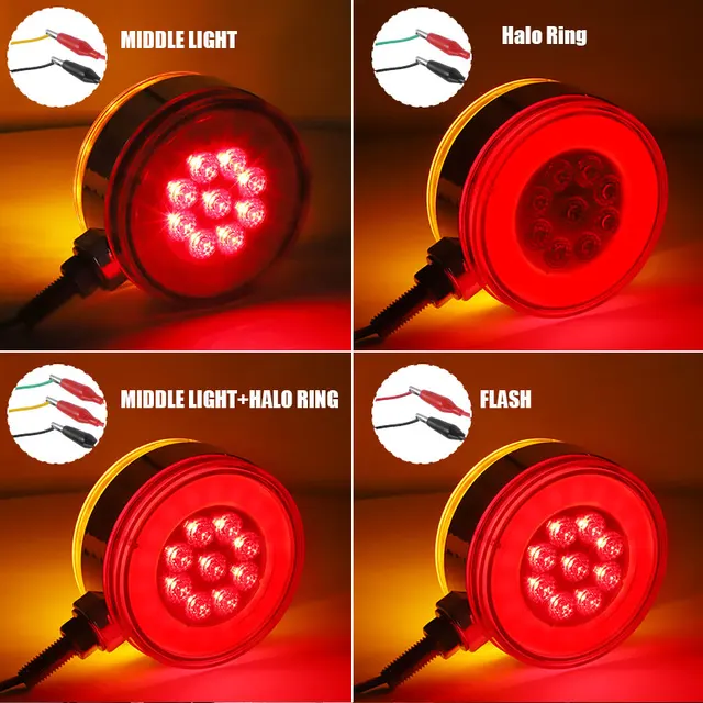 Round Motorcycle Tail Lights Leds Rear Tail Light High Brightness