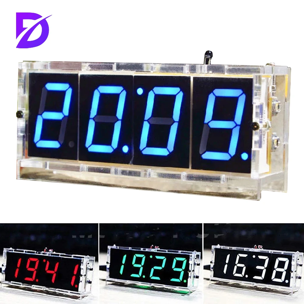 KIT-de-reloj-electr-nico-Digital-LED-Control-de-luz-de-tiempo-term ...