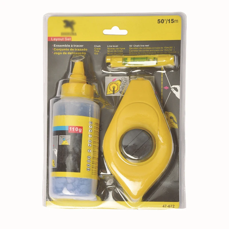 Chalk Box Reel Line Set with 15 Meters Long Chalk Line, Marking Chalk ...