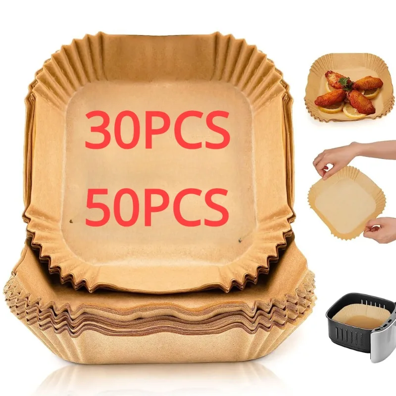 Large-Paper-Air-Fryer-Liners-Greaseproof-Paper-Plates-Baking-Supplies ...