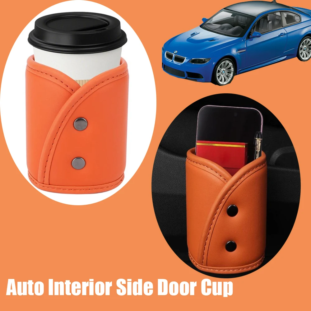 Car Cup Holder Leather Truck Drink Storage Box Multi Functional Back ...