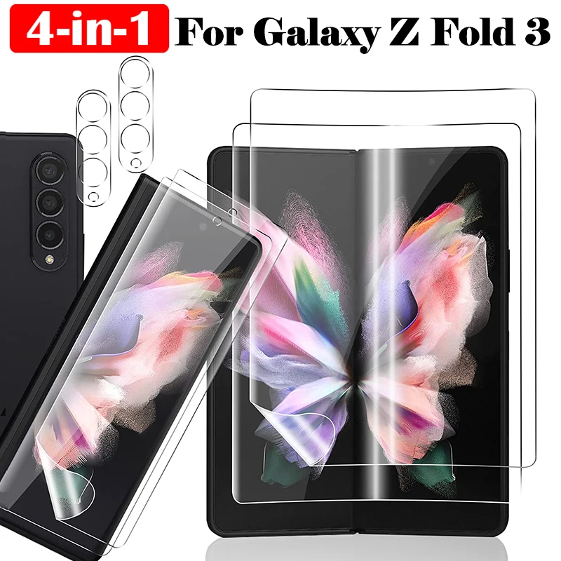 4-In-1-Soft-Screen-Protector-for-Samsung-Z-Fold-3-Front-Back-Hydrogel ...