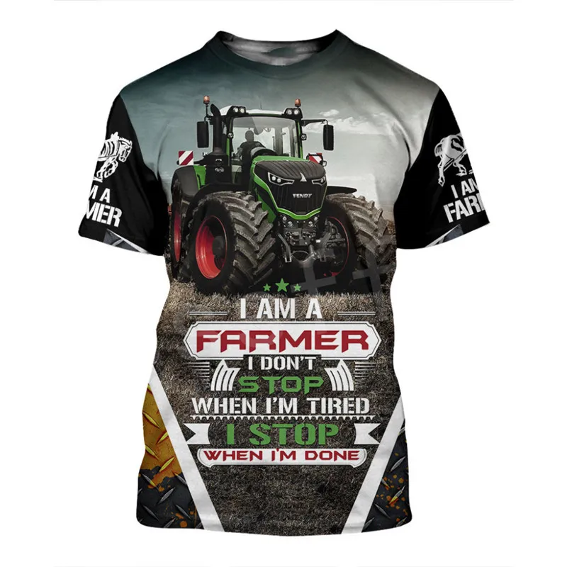 New-Tractor-T-shirt-Men-Car-3D-Print-T-Shirt-Farmer-Men-s-T-shirts ...