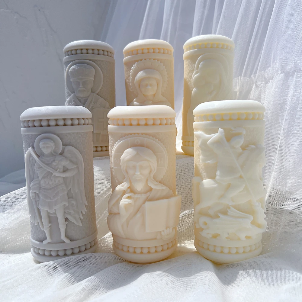 Six-Designs-Saint-Candle-Silicone-Mold-Catholic-Statue-Pillar-Candle ...
