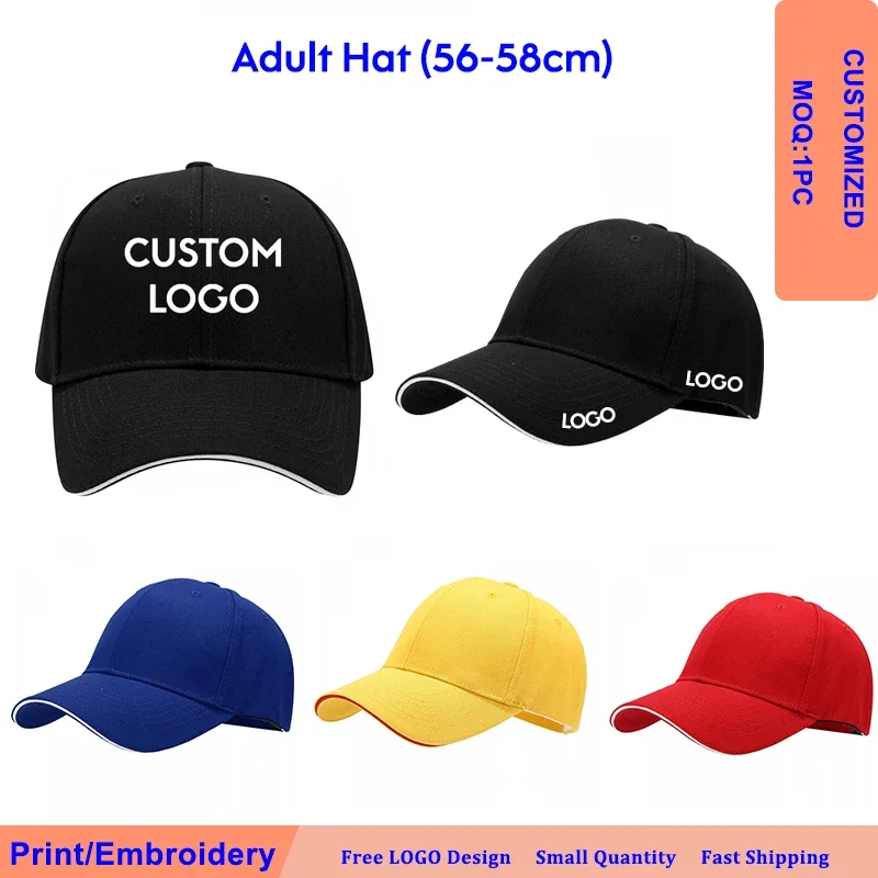 Snapback Custom Logo Baseball Cap Cotton Men Women Hat Outdoor Sports ...