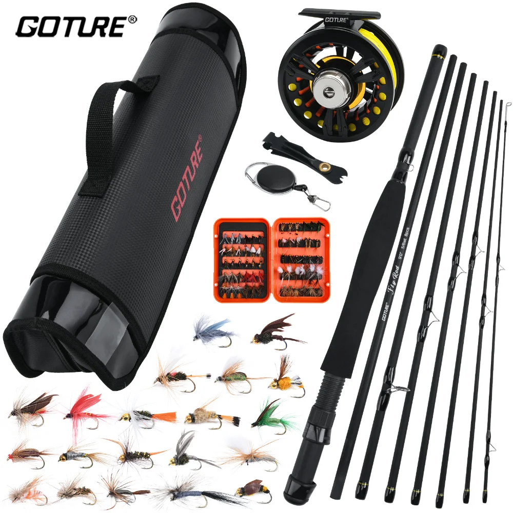 Goture-2-7m-9FT-Fly-Fishing-Rod-Set-5-6WT-8pcs-Carbon-Fiber-Fly-Rod ...