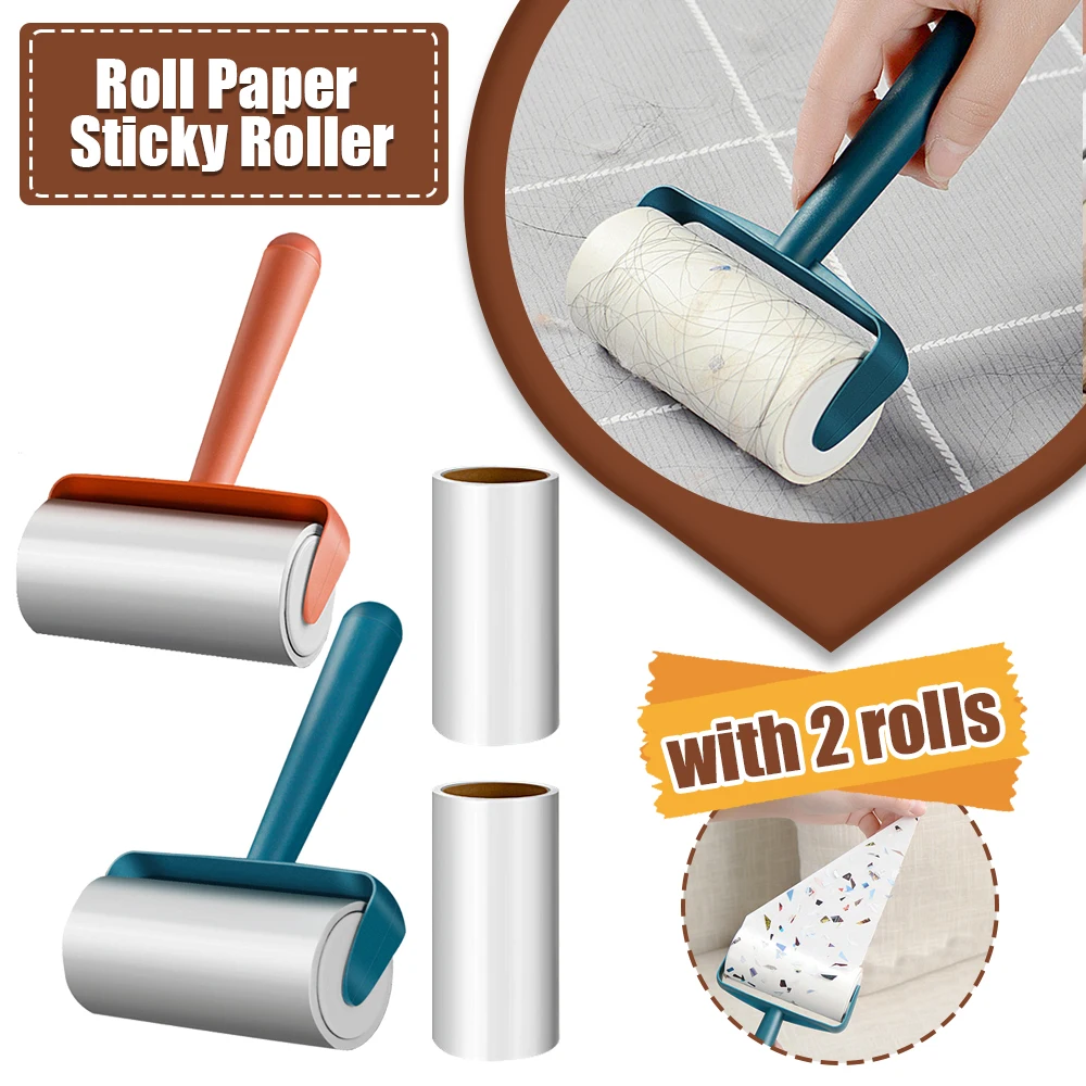 Tearable-Roll-Paper-Sticky-Roller-Dust-Wiper-Pet-Hair-Clothes-Carpet ...