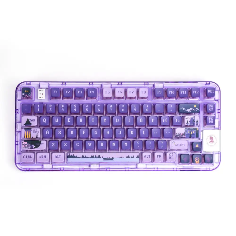 Yunzii coolkiller ck75 teclado mecânico transparente sem fio fada roxo ...