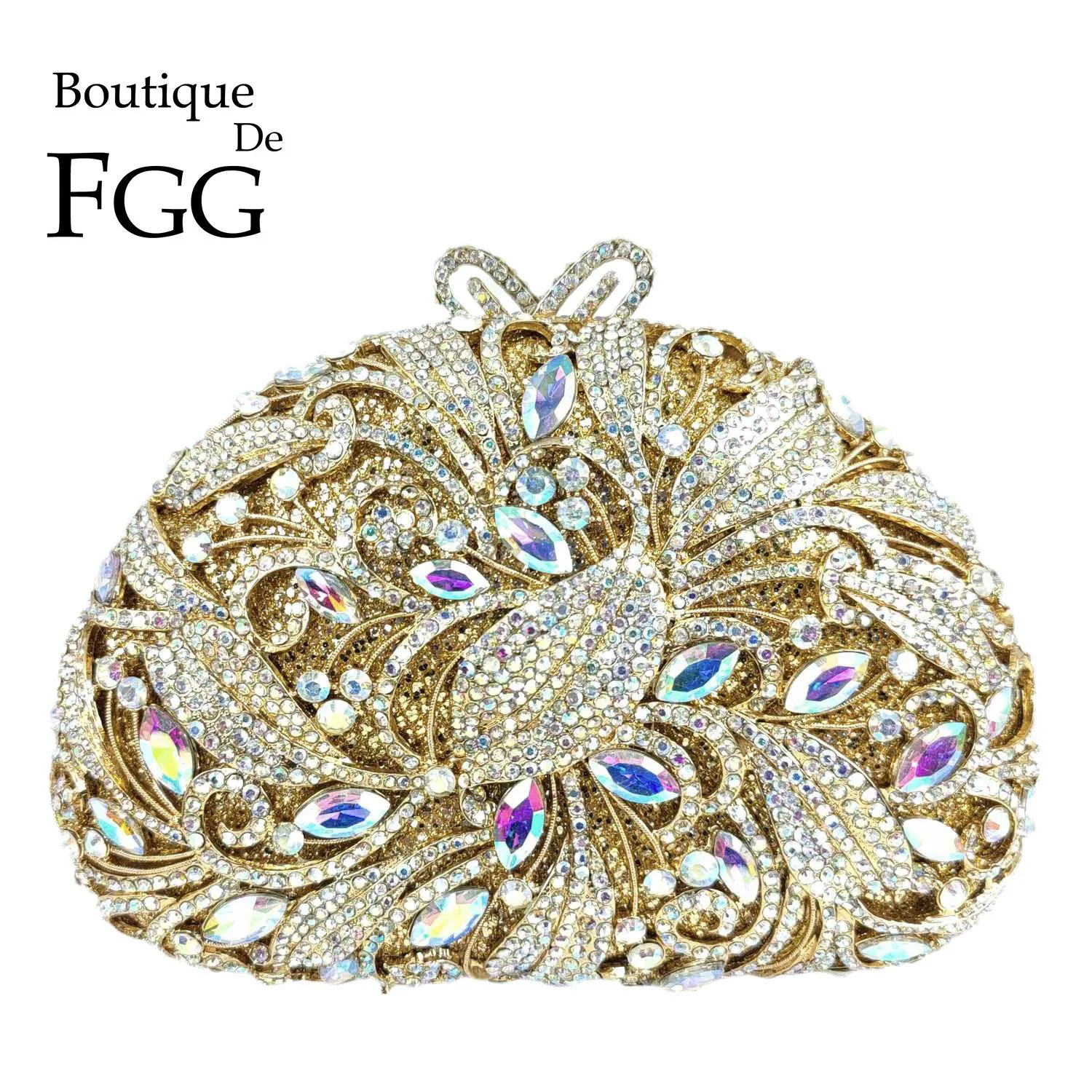 Boutique-De-FGG-Elegant-Women-Gold-AB-Evening-Bags-and-Clutches-Formal ...