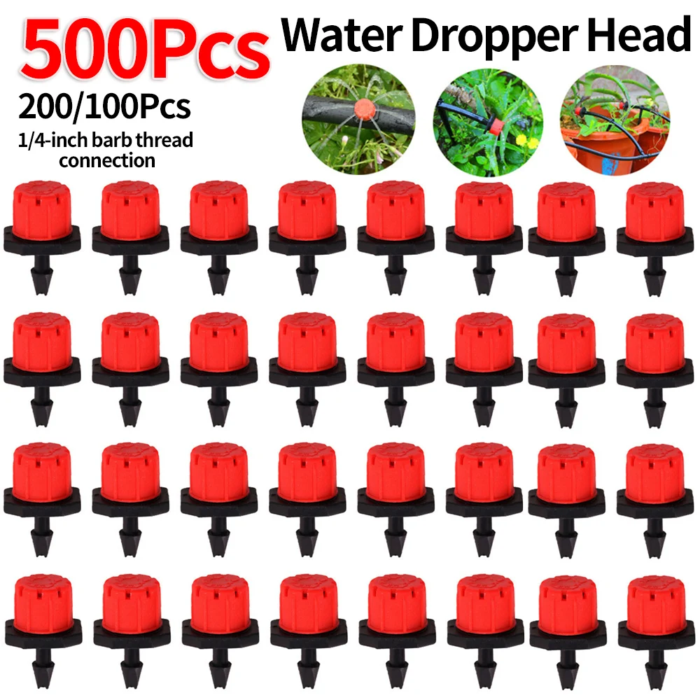 100-200-500Pcs-Irrigation-Dripper-Sprinklers-Adjustable-Water-Dropper ...