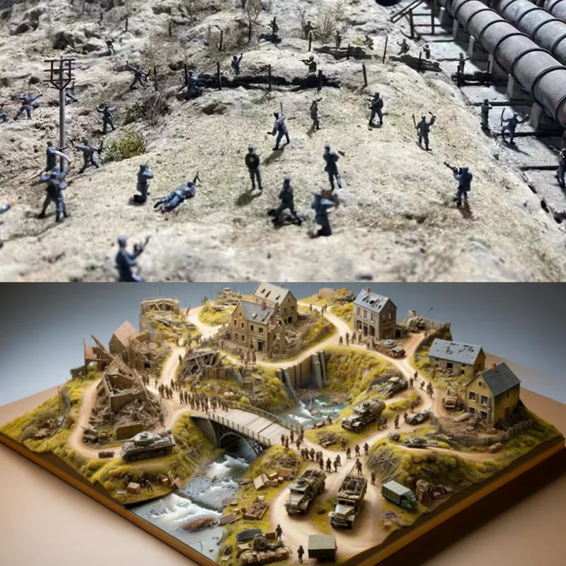 1:64Scale Model Scene of Chinese People's Liberation Army Heavy Machine ...