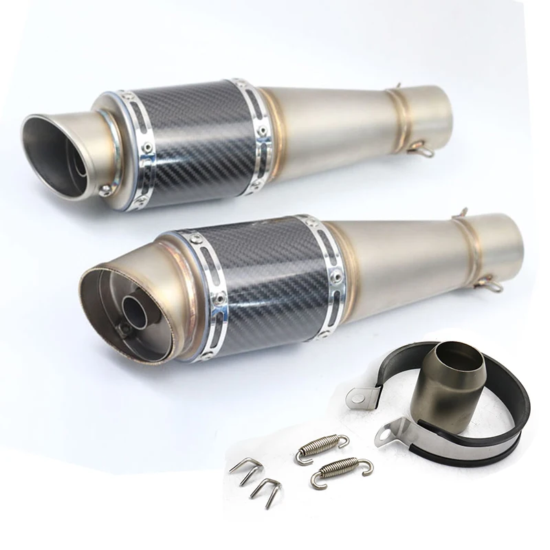 51mm Motorcycle Modified Muffler Pipe Carbon Fiber Exhaust With Db ...
