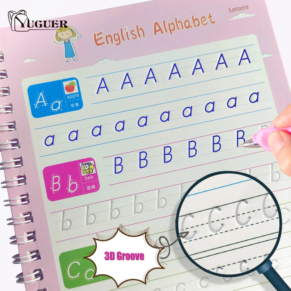 Handwriting English 3d Copybook Calligraphic Magic Education Practice 