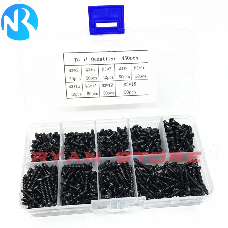 450PCS PA Self Tapping Screw Combination Suit M3*5 6 7 8 10 16 14 12 18 ...