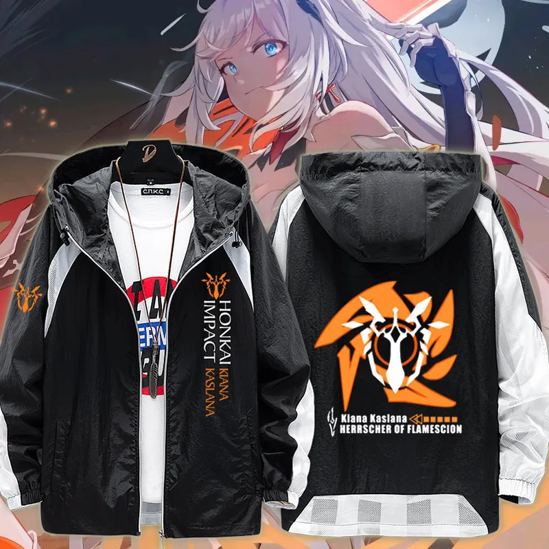 Anime Honkai Impact 3 Kiana Kaslana Cosplay Men Women Summer Loose Zip ...