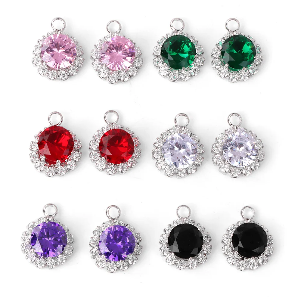 Fashion-Crystal-Rhinestone-Pendants-Beads-Round-CZ-Glass-Rhinestone ...
