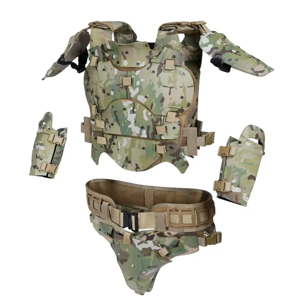 Tactical-Armor-Vest-Protect-Chest-Elbow-Waist-Belt-Helmet-Protective ...
