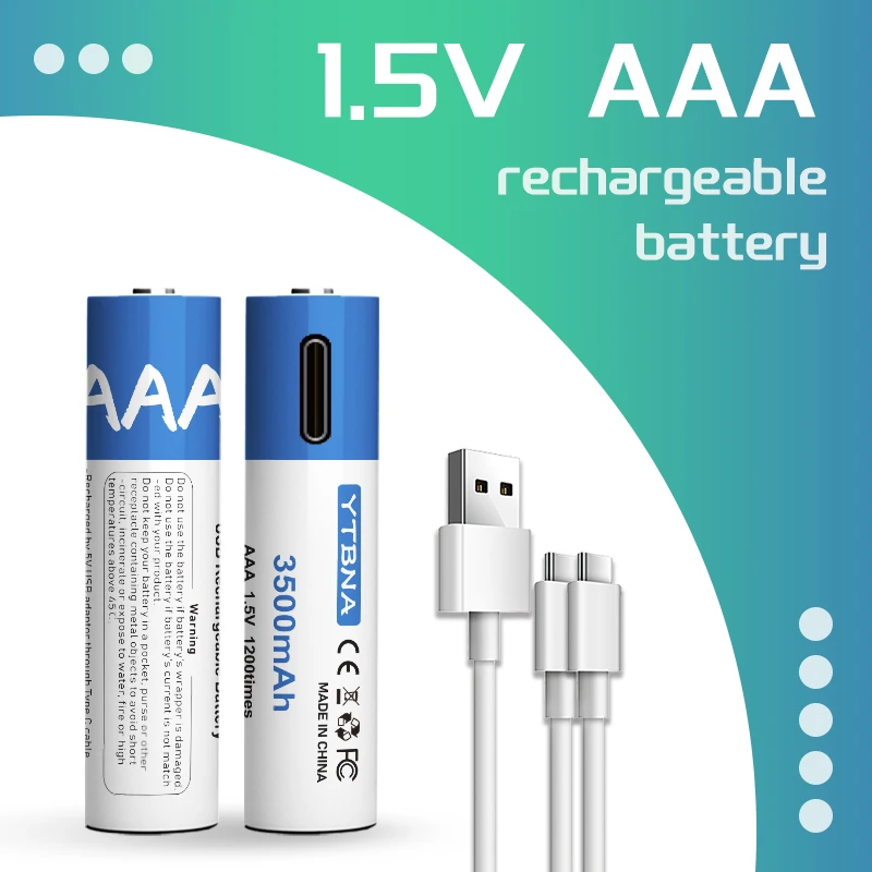 1-5V-AAA-3500-mAh-USB-Rechargeable-Li-ion-Battery-For-Remote-Control ...