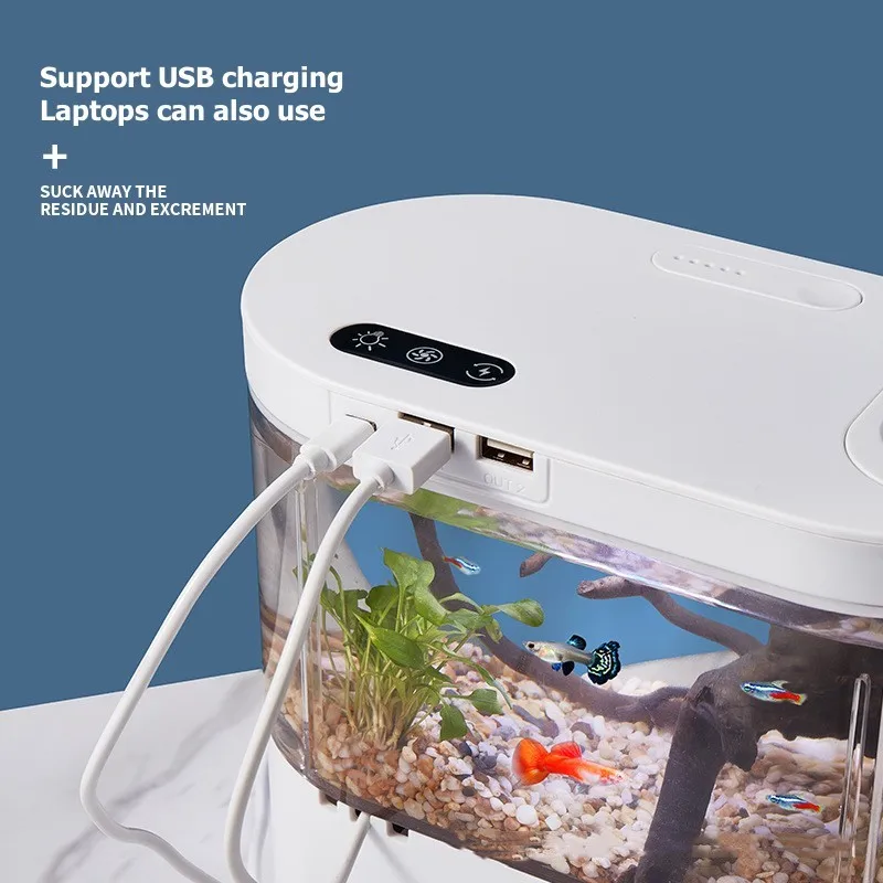 Aquarium-Desktop-Creative-Fish-Tank-Biochemical-Filtration-System-and ...