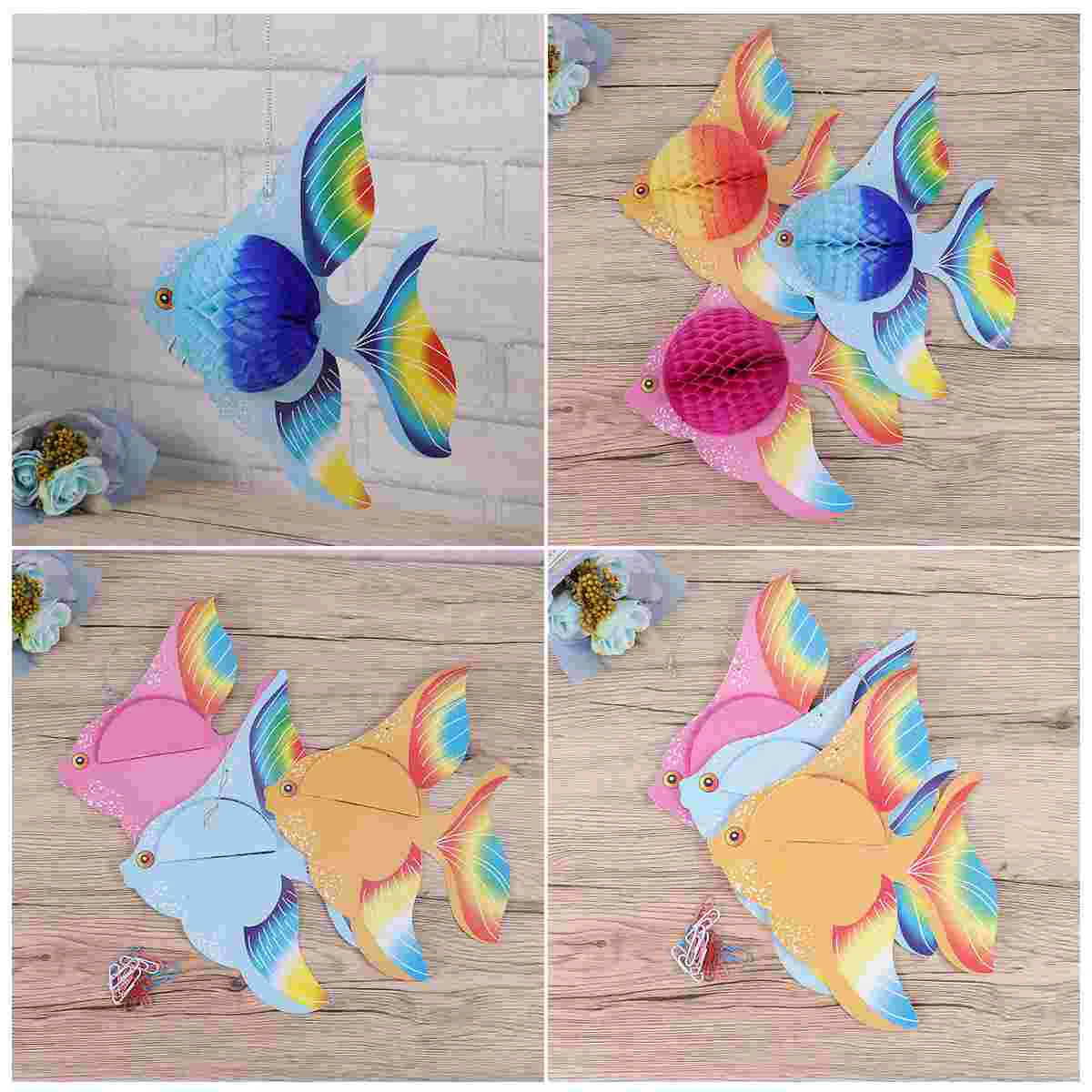 6pcs Colorful Tissue Paper Goldfish Foldable Tropical Fish Decoration ...