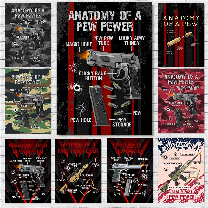 Funny-Gun-and-Ammo-Sayings-Posters-Canvas-Painting-Anatomy-of-A-Pew ...
