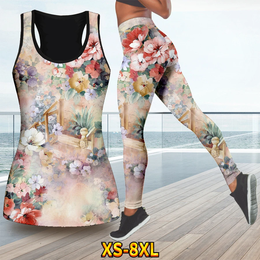 Traje de Yoga elástico con estampado elegante para mujer, ropa deportiva para correr, chándal ...