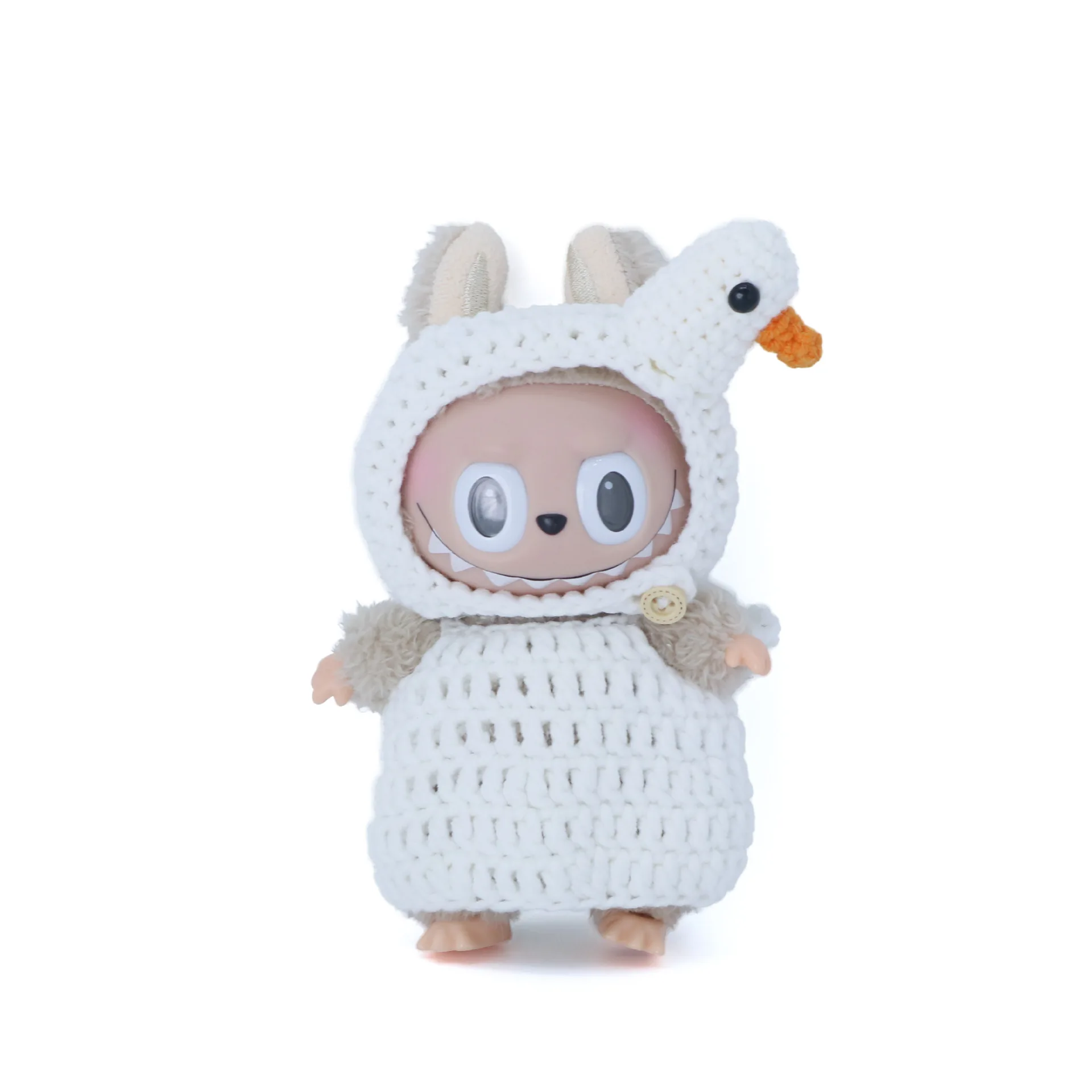 V1/V3 Labubu Plush Doll Big White Goose Animal Set Wool Clothes Kits ...