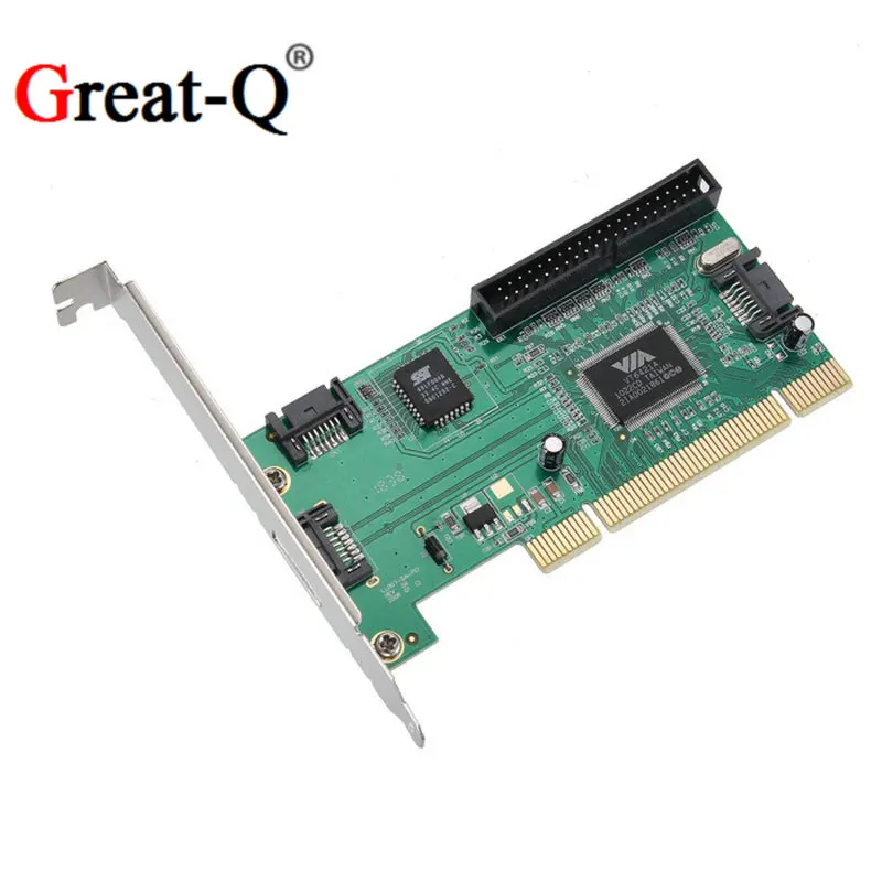 PCI 3 포트 SATA + IDE 콤보 컨트롤러 카드 어댑터 컨버터 VIA6421 칩 HDD AC388 VDX99 ...