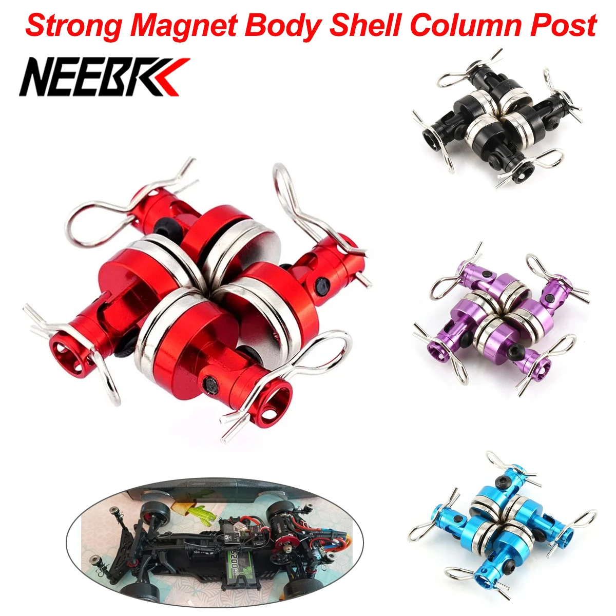 4pcs NEEBRC Metal Strong Magnet Magnetic Stealth RC Car Shell Column ...