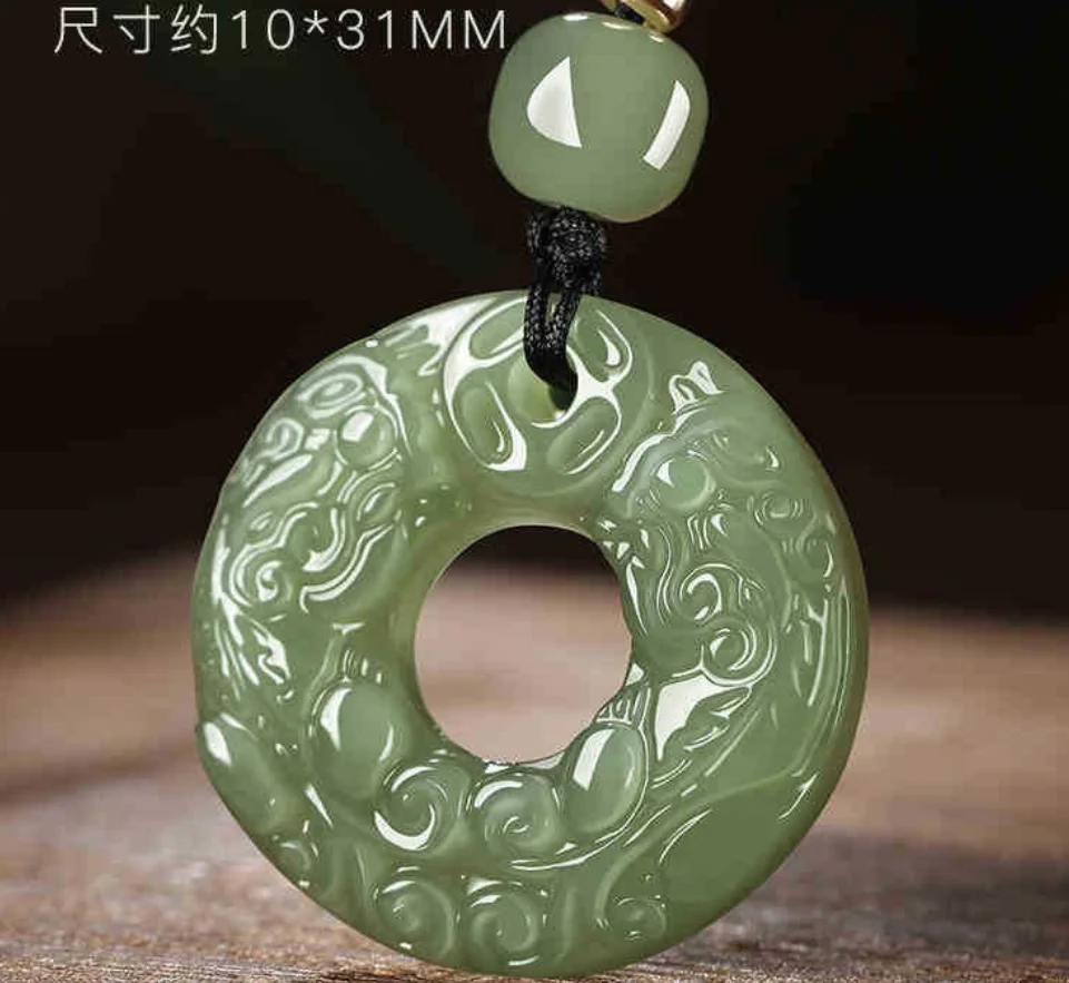 Fine Jewelry Natural Hetian Nephrite Jade Double sided Pixiu Peace ...