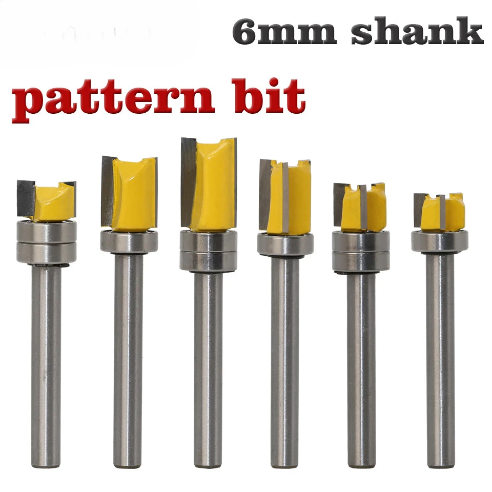 1PC-6mm-Shank-Template-Trim-Hinge-Mortising-Router-Bit-Straight-end ...