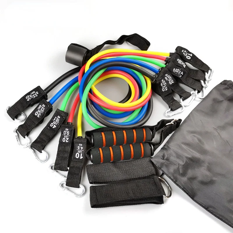 11PCS-Resistance-Bands-Set-Home-Gym-Equipment-Workout-Weight-Training ...