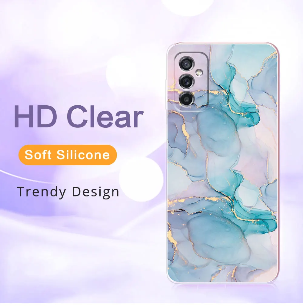For Samsung M52 5G Case M526 Galaxy M23 Luxury Marble Transparent Phone ...