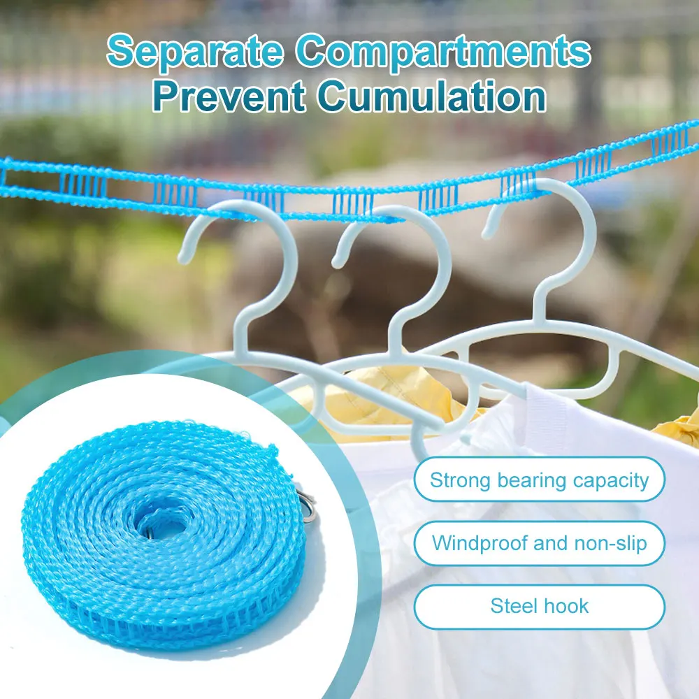 10m portátil anti skid à prova de vento clothesline cerca tipo clothesline secagem colcha corda ...