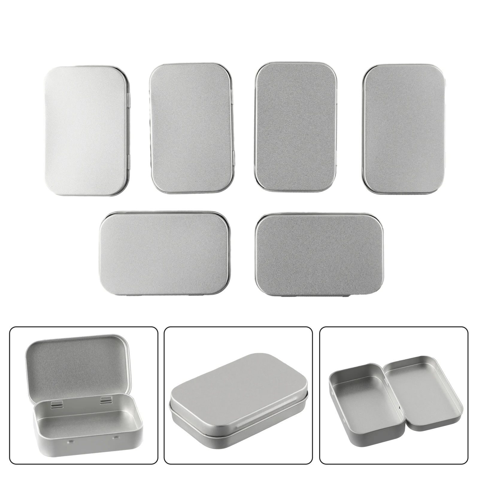 6Pcs-Metal-Box-Tin-Plated-Container-Empty-Hinged-Lid-Small-Empty ...