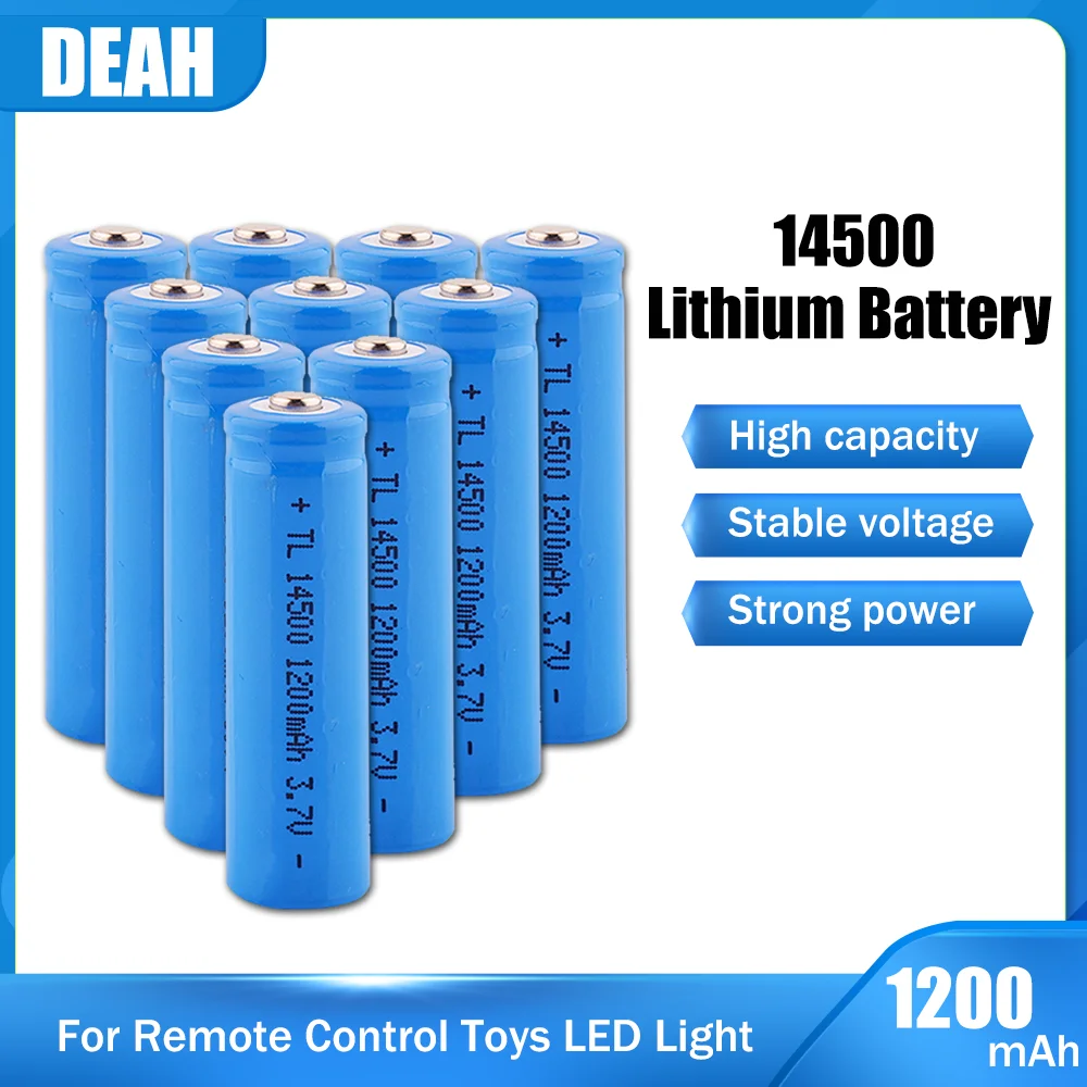4-20PCS 3.7V 1200mAh ICR14500 14500 AA Li-Ion Rechargeable Battery For ...