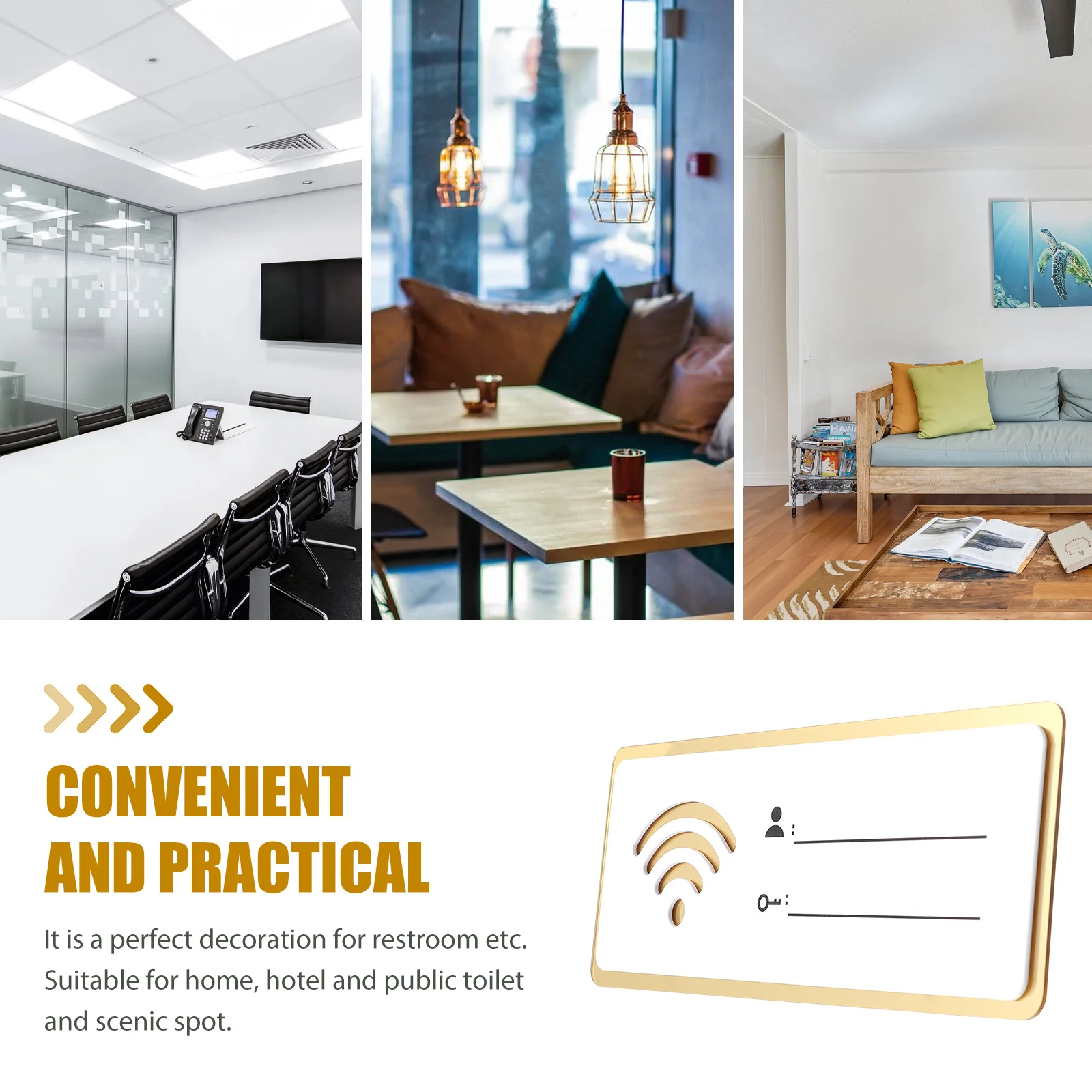 Wifi Sign Password Wall Plaque Acrylic Wireless Network Hotel Guest ...