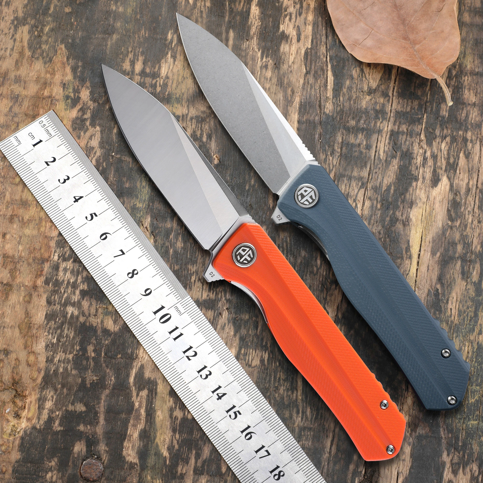 Petrified fish D2 Steel PF818 folding knives G10 handle ball bearing outdoor hunting knife EDC ...