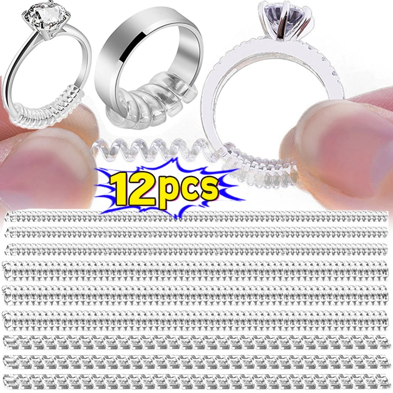 4/12PCS Ring Size Reducer Tools Spiral Spring Based Rings Adjust ...
