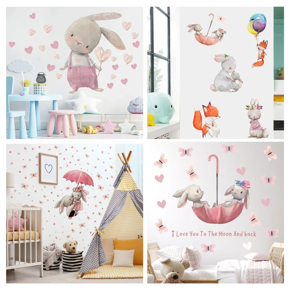 Wall-Stickers-Cute-Bunny-Hearts-for-Children-Kids-Rooms-Girls-Baby-Room ...