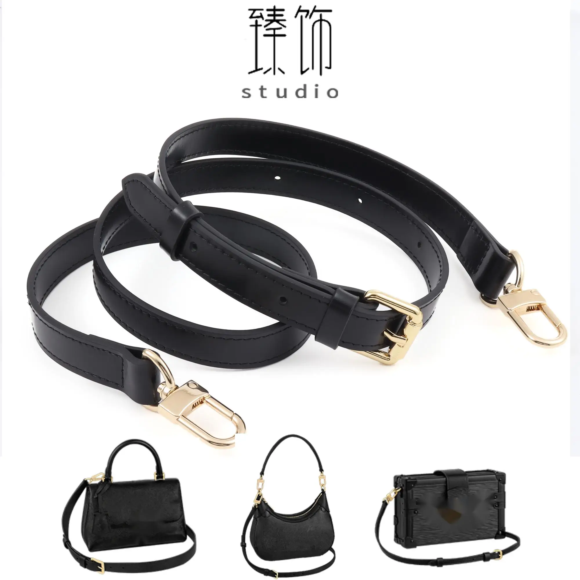 Luxury lockybb lock bag Black cowhide leather shoulder strap ...